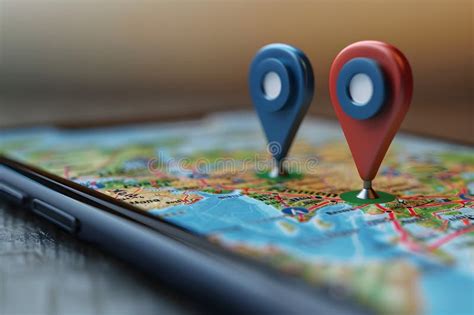Digital Navigation Pins On Map Stock Illustration Illustration Of