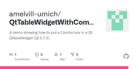 GitHub Amelvill Umich QtTableWidgetWithComboBox A Demo Showing How To Put A Combo Box In A Qt