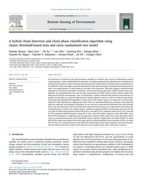 pdf a hybrid cloud detection and cloud phase classification algorithm