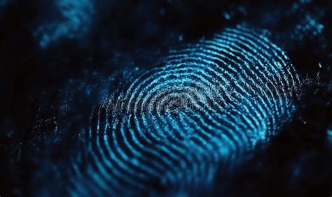 Fingerprint Close Up Intricate Blue Patterns Abstract Design Digital Art Technology Concept