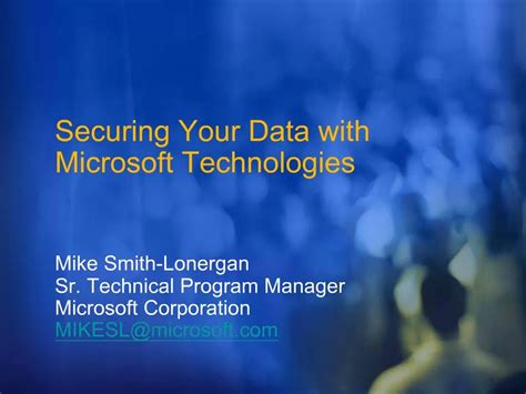 PPT Securing Your Data With Microsoft Technologies PowerPoint Presentation ID