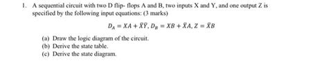 solved a sequential circuit with two d flip flops a and b
