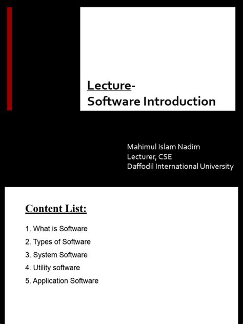 Lecture 4 Software Introduction Pdf Computers
