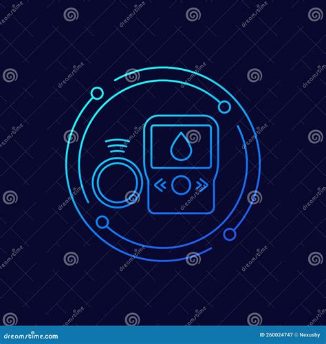 Continuous Glucose Monitor Line Vector Icon Stock Vector Illustration Of Test Device 260024747