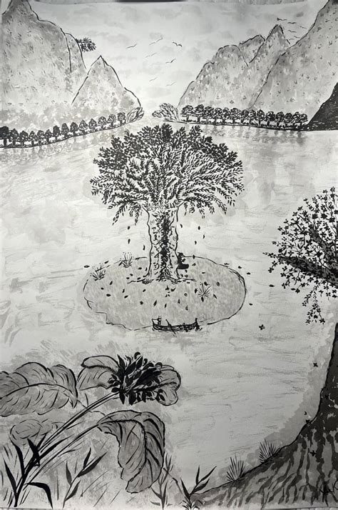 The Silence Of The Lake Drawing By Consuelo Yuki Ghilarducci Saatchi Art