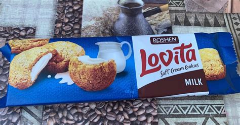 Печенье сдобное с молочной начинкой Lovita Soft Cream Cookies Рошен Roshen калорийность