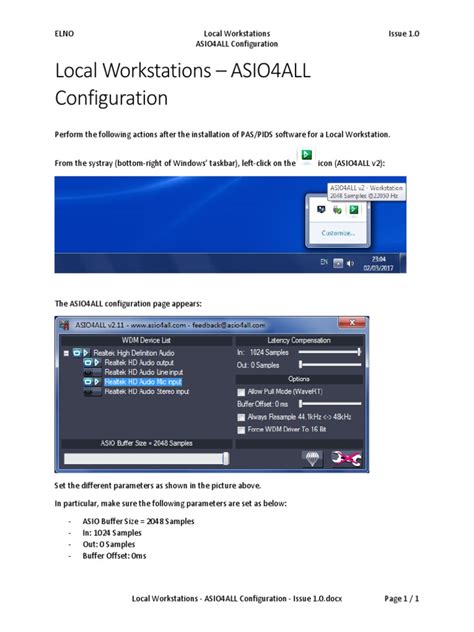 Local Workstations Asio4all Configuration Issue 10 Pdf