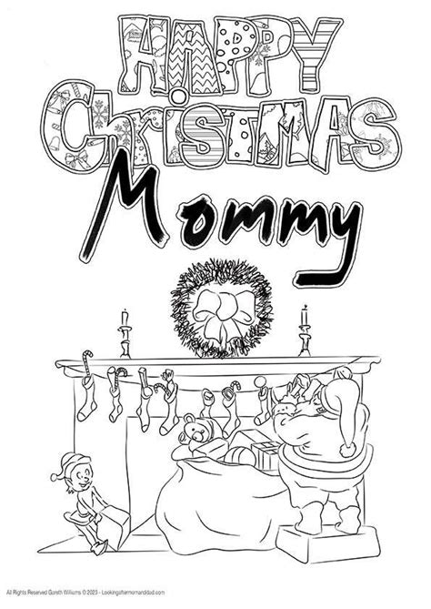 Happy Christmas Mommy Coloring Page 10 Looking After Mom And Dad