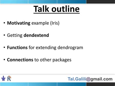 Jsm2015 The Dendextend R Package Ppt