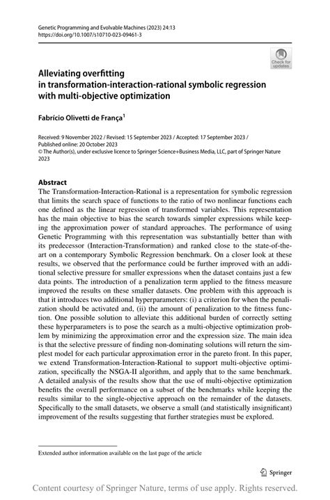 Alleviating Overfitting In Transformation Interaction Rational Symbolic