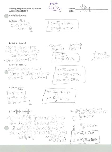 Trig Identities Worksheet Pdf — Db