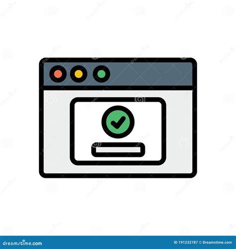 browser web site check mark password icon simple color with outline vector elements of