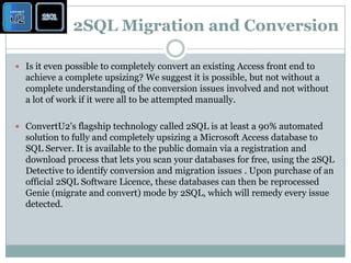 Migrate Access To Sql Server Azure Pptx Databases Computer Software And Applications
