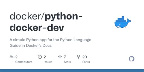 Github Dockerpython Docker Dev A Simple Python App For The Python