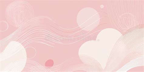 A Pastel Pink Background With Soft Flowing Lines And Circular Forms Creating A Soothing And