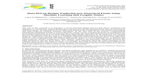 Pdf Data Driven Design Exploring New Structural Forms Using