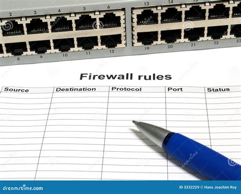 Firewall Rules Stock Image Image Of Blue Connector Switch