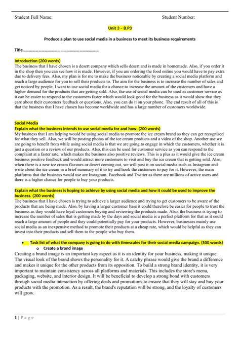 Unit 3 Task 2 Using Social Media In Business Distinction Unit 3 Using Social Media In