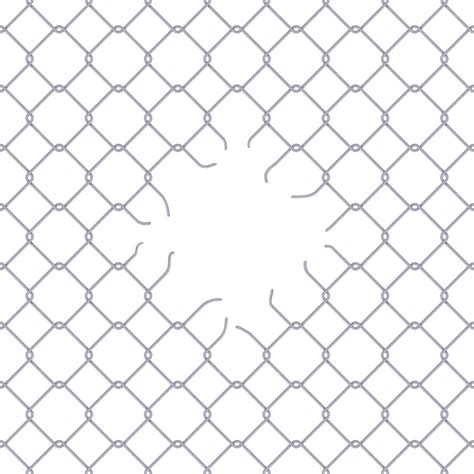 Premium Vector Broken Grid Fence Ripped Metal Netting Enclosures
