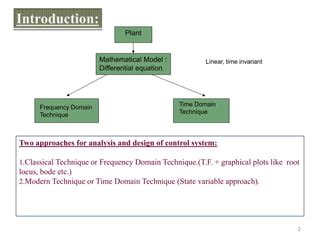 UNIT V PPT State Space Of System Model Ppt
