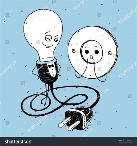 Lamp Socket Caricature Stock Vector Royalty Free 216862459 Shutterstock