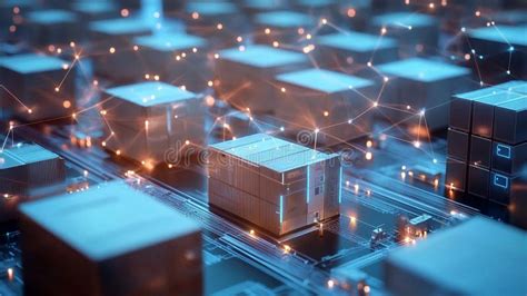 Futuristic Digital Network Server Data Center Technology Abstract Background 3d Nodes Cyber