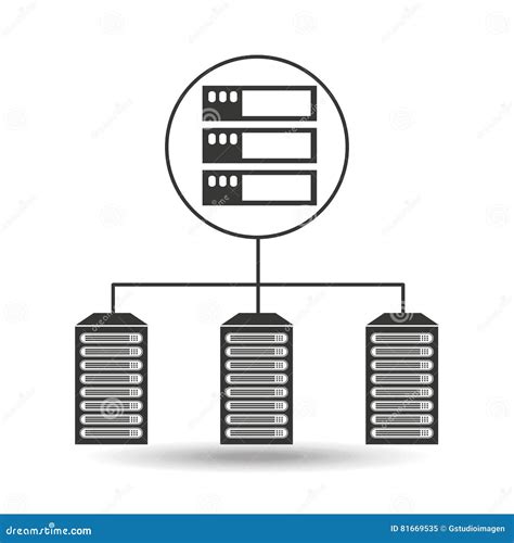 Server Data Center Connection Graphic Stock Vector Illustration Of Hallway Line 81669535