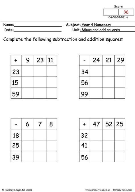 Numeracy Addition Missing Numbers Worksheet PrimaryLeap Co Uk