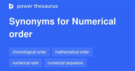 Numerical Order Synonyms 8 Similar Phrases