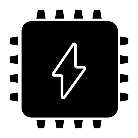 Solid Design Icon Of Brain Processor Artificial Intelligence Concept Vector Art At