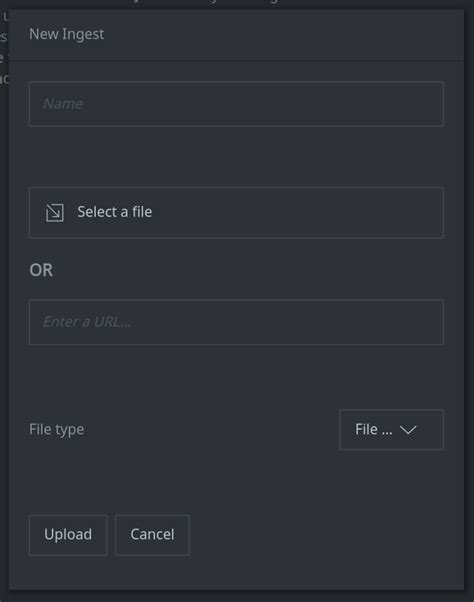 Ingest Tool — Synapse User Interface 21050 Documentation