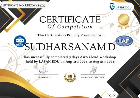 Sudharsanam D On Linkedin Aws Cloudcomputing Awscertified Lasakedu