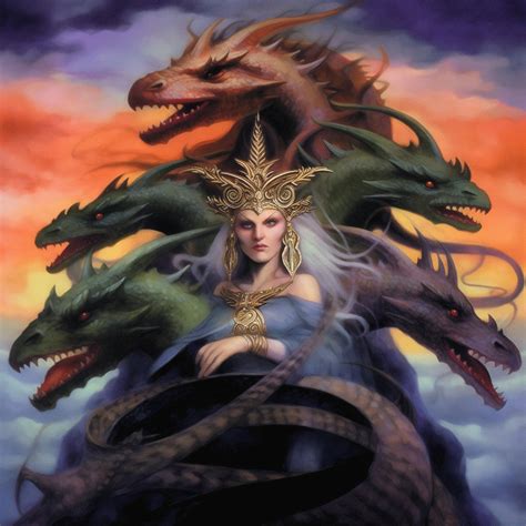 Tiamat Dragon Goddess Print Mesopotamian Art Digital Download Etsy
