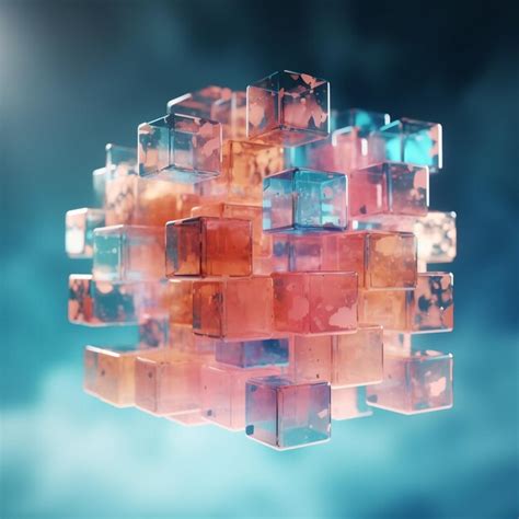 Premium Ai Image Abstract 3d Cubes Background Wallpaper With Glass Squares Colors Blocks
