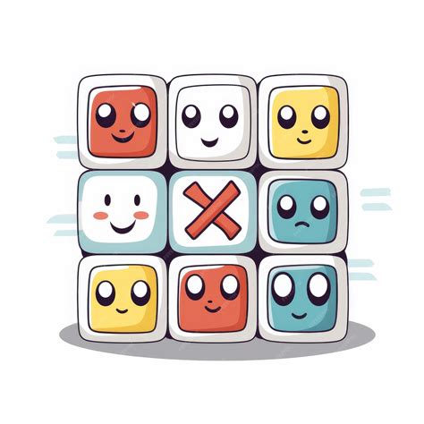Premium Ai Image Playful Tic Tac Toe Fun On A White Canvas A Cartoonstyled Delight
