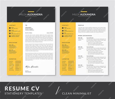 Резюме Cv и сопроводительное письмо Curriculum Vitae Премиум Psd Файл