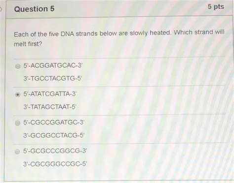 Solved 5 Pts Question 1 An MRNA Has The Following Sequence Chegg Com