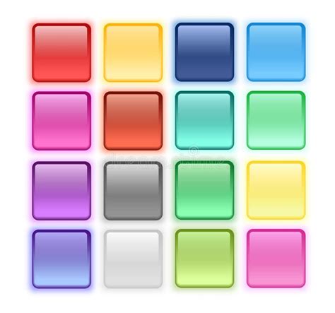 Glossy Web Buttons Icons Stock Vector Illustration Of Blue 12849581