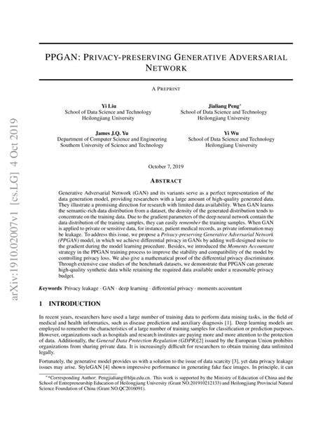 ppgan privacy preserving generative adversarial network deepai