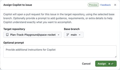 Asking Github Copilot To Create A Pull Request Github Docs