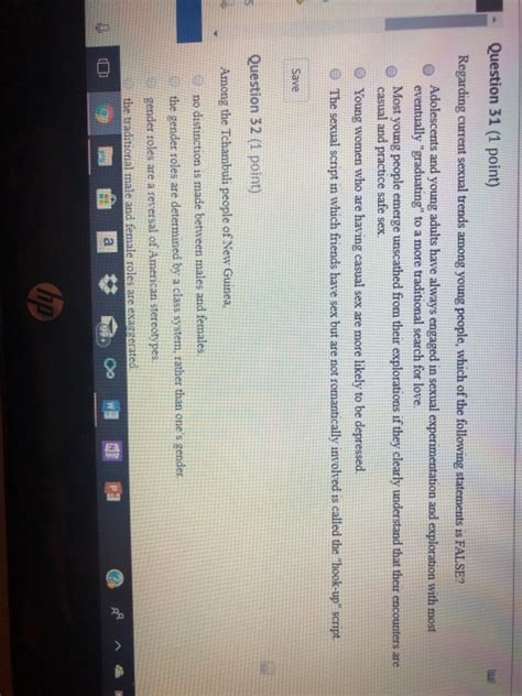 solved question 31 1 point regarding current sexual trends