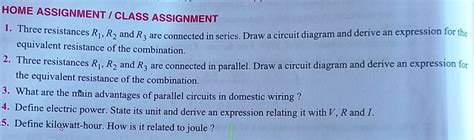 Electricity Physics Assignment Teachmint