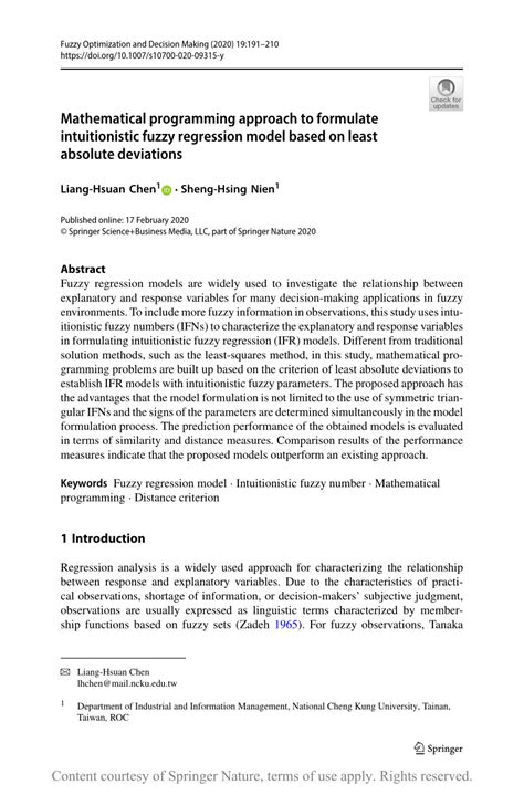 Mathematical Programming Approach To Formulate Intuitionistic Fuzzy