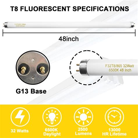 T8 Fluorescent Light Bulb Specifications Dysmio F32t8 32 Watt 48 Inch