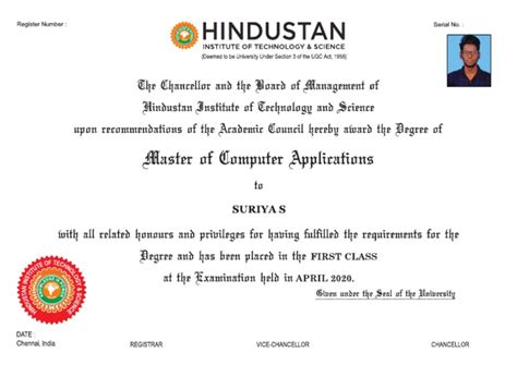 Mca Sample Certificate Pdf