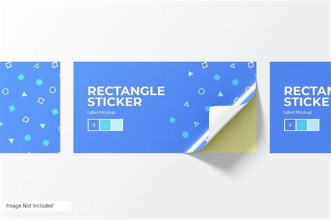 Premium Psd Rectangle Sticker Label Mockup