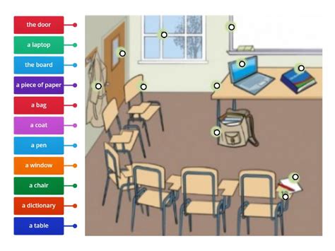 Classroom Objects Labelled Diagram