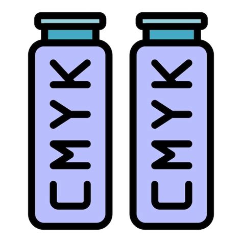 Premium Vector Cmyk Bottles Icon Outline Cmyk Bottles Vector Icon For