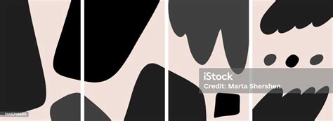 추상 배경 템플릿을 설정합니다 손으로 그린 다양한 모양과 낙서 표지 초대장 배너 포스터 브로셔 플래 카드 엽서 전단지 벽 장식 현대 벡터 일러스트 레이 션 0명에 대한 스톡