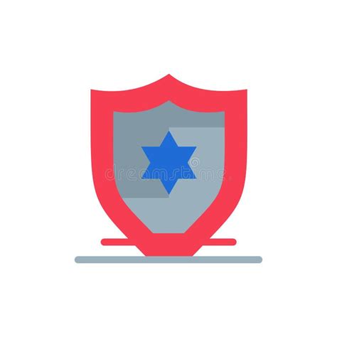 American Protection Shield Flat Color Icon Vector Icon Banner Template Stock Vector